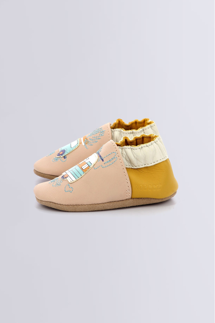 Vintage Rest - Chaussons souples beige et jaune pour garçon - Robeez ...